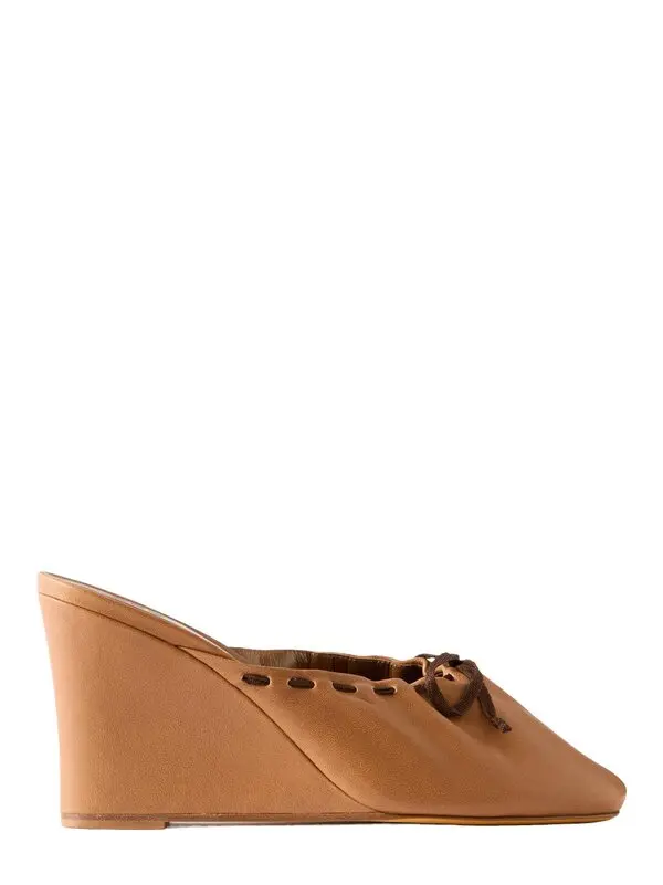 MARYAM NASSIR ZADEH Ballet Leather Wedge Mules - Brown