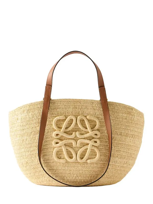 Loewe Eclipse Basket, Medium Raffia Tote - Neutrals