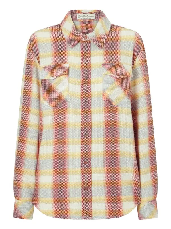 GOD’S TRUE CASHMERE Checked Cashmere Shirt - Orange