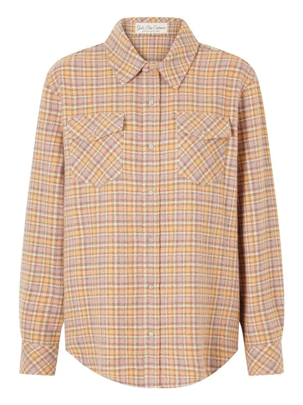 GOD’S TRUE CASHMERE God's True Cashmere Checked Cashmere Shirt - Orange
