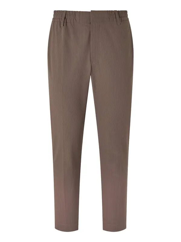 Nn07 Billie Straight-leg Seersucker Drawstring Trousers - Gray