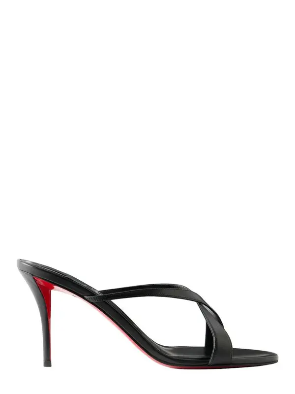 CHRISTIAN LOUBOUTIN Mulazee Cross 80 Leather Mules - Black