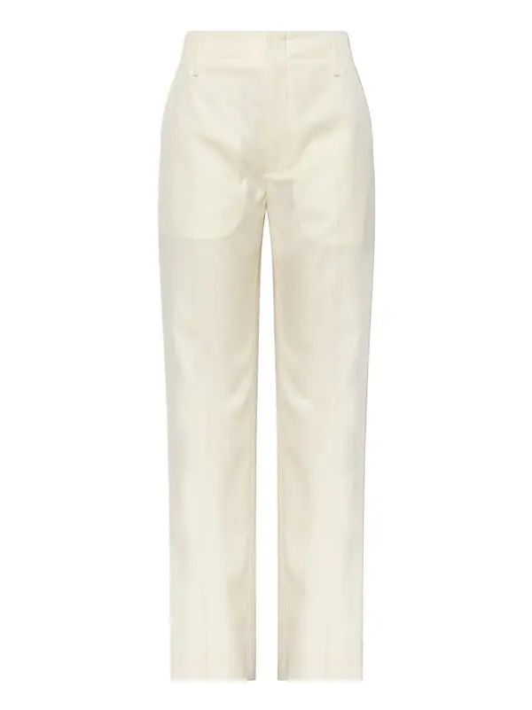 Kenzo Wool Pleated Trousers - Cream