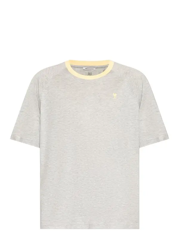 Ami T-shirt With Embroidered Logo - Grey