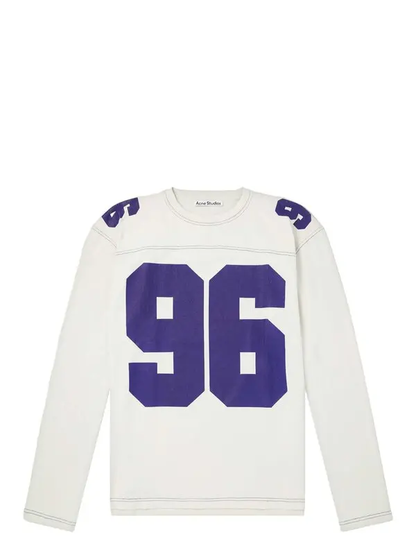 Acne Studios Exfold Printed Cotton-jersey T-shirt - Ecru