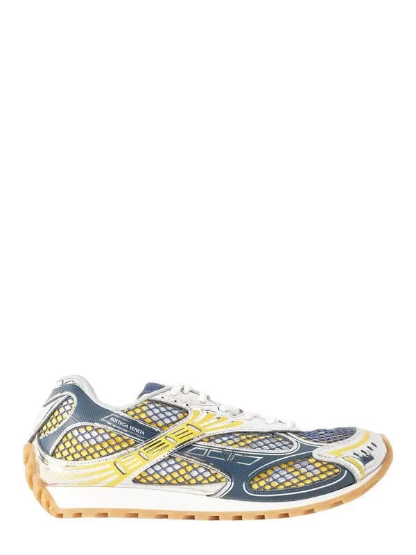 Bottega Veneta Orbit Metallic Rubber And Mesh Sneakers - Multi