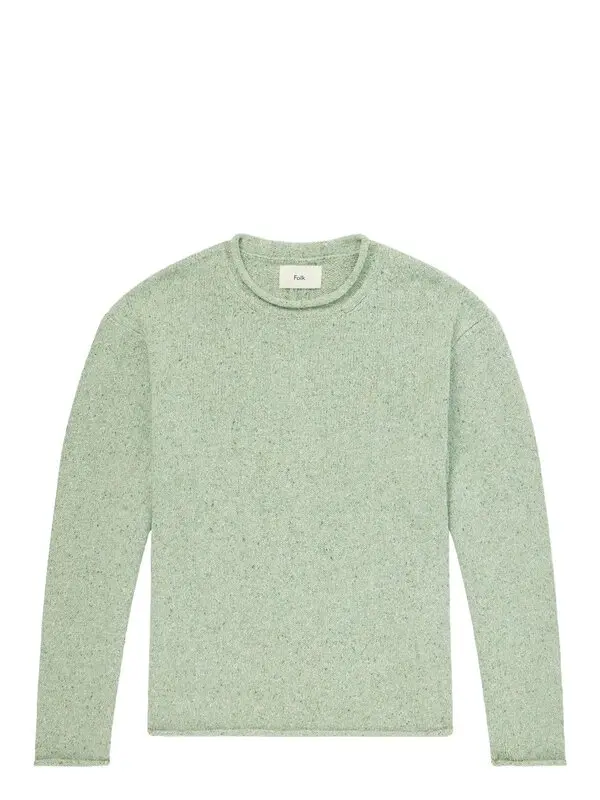 Folk Slouch Knitted Sweater - Green