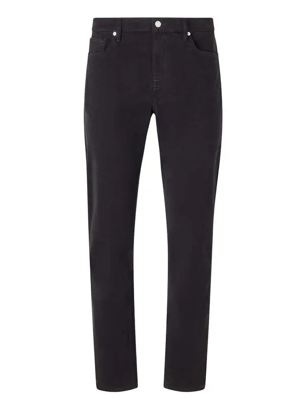FRAME L'homme Slim-fit Stretch Lyocell-blend Trousers - Black