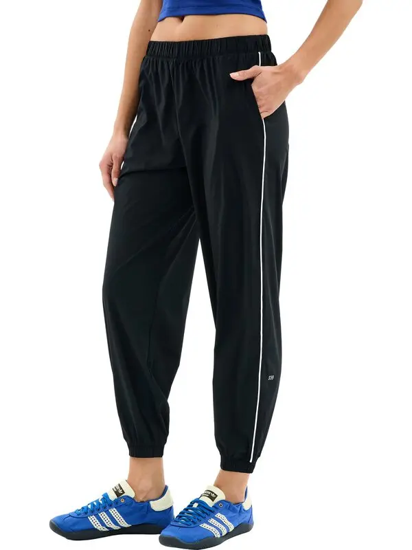 Splits59 Megan Woven Nylon Jogger With Piping - Black/creme