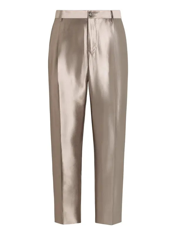 Dolce & Gabbana Silk Shantung Trousers - Beige