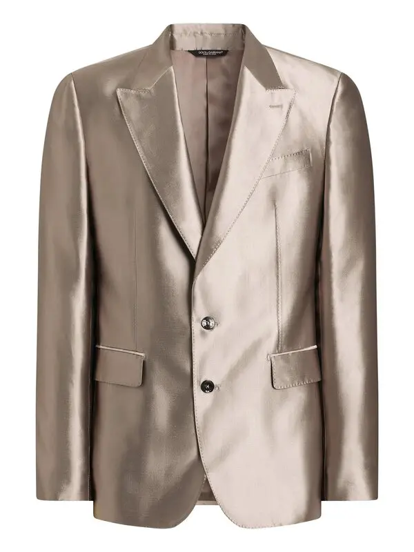 Dolce & Gabbana Sicilia Light Single-breasted Silk Shantung Jacket - Beige