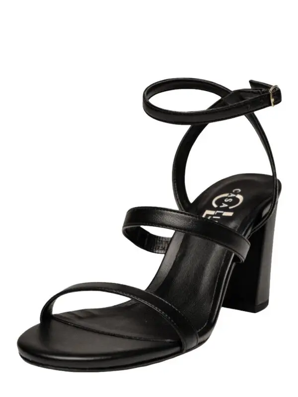 CASA LILY Lina Block Heel Sandal - Black