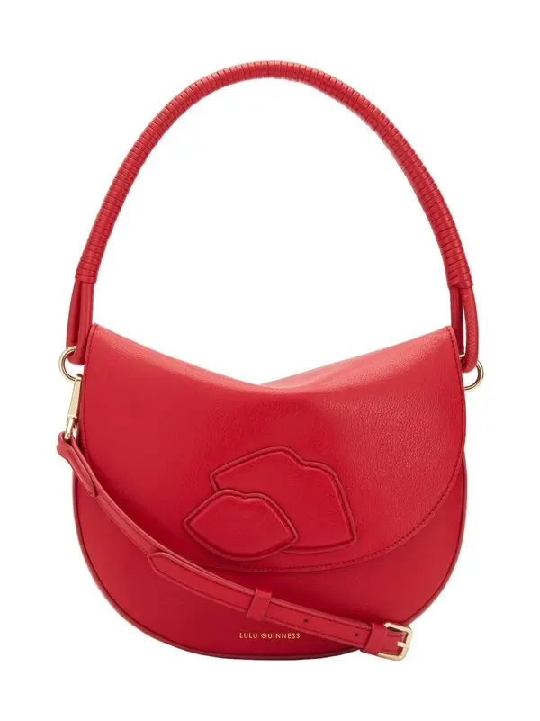 Lulu Guinness Mei Leather Shoulder Bag - Red