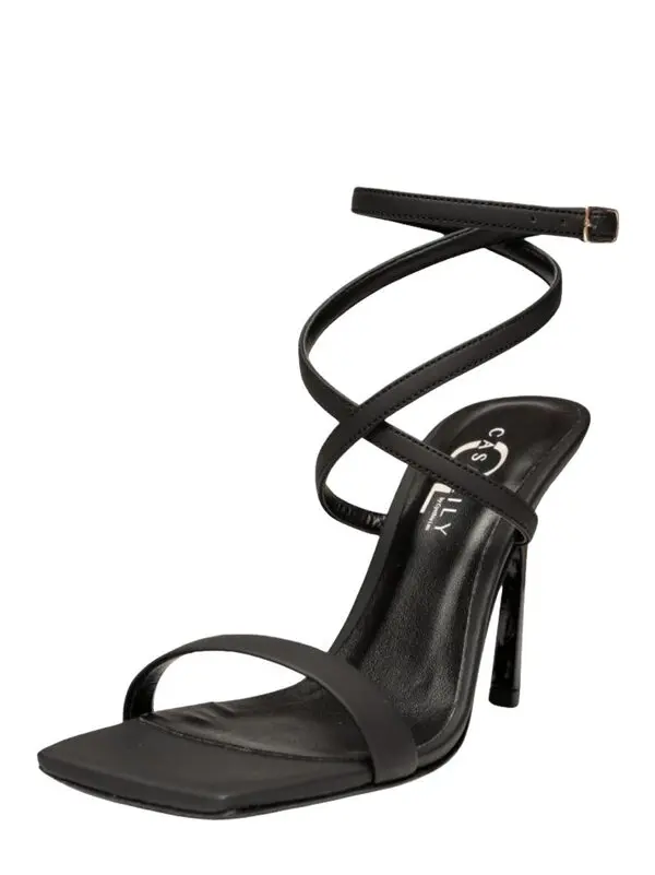 CASA LILY Nia Stiletto Heel With Ankle Strap - Black