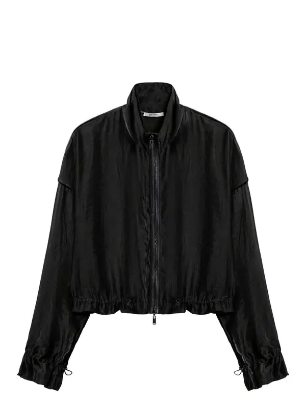 NOCTURNE Braid-trim Sheer Jacket - Black
