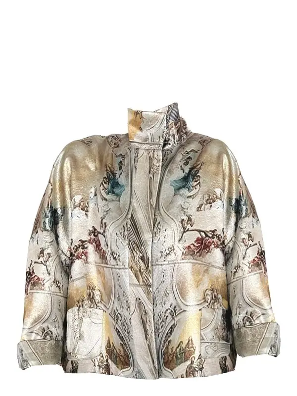MAXJENNY Square Boxy Jacket Sicily Jubilee - White