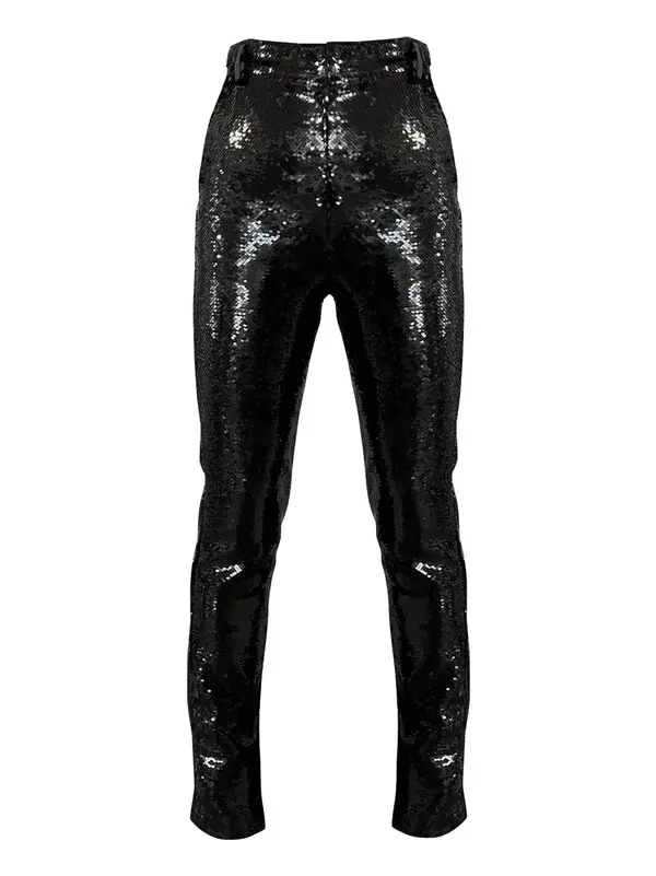 MAXJENNY Structured Sequin Pants - Black