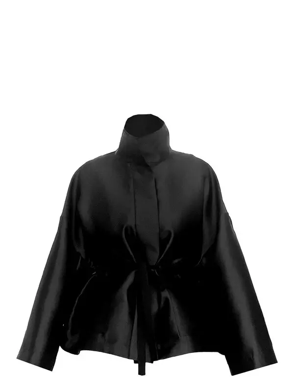 MAXJENNY Sculptural Boxy Jacket With Stand Collar - Black