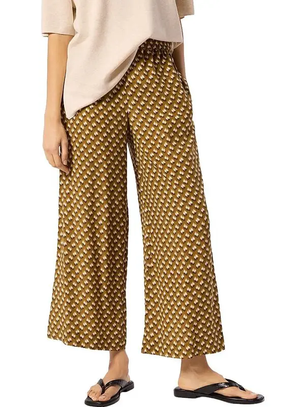 Whistles Ikat Spot Cropped Trousers - Khaki/multi