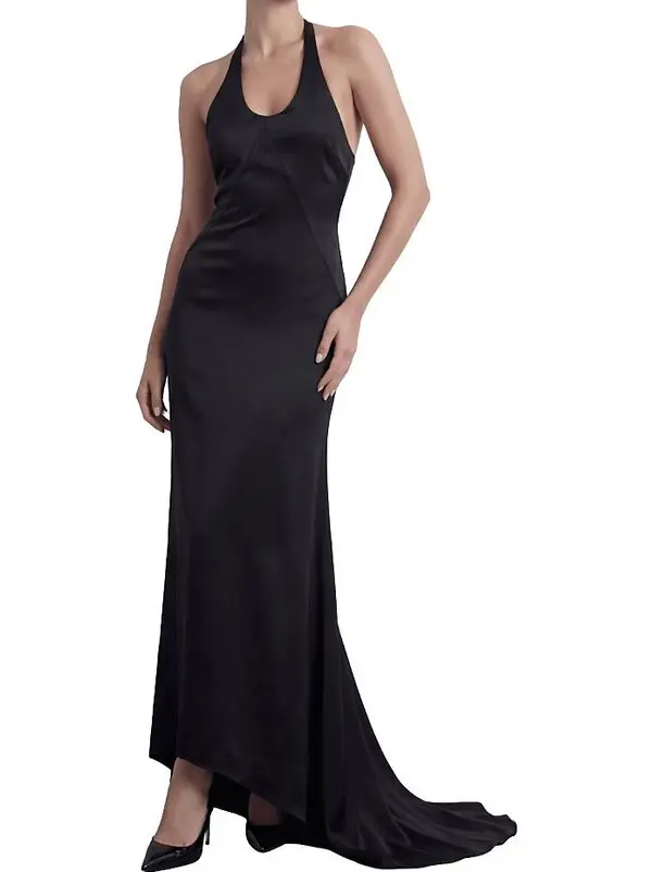 HEIRESS BEVERLY HILLS Deep Plunge Gown - Black