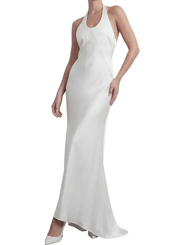 HEIRESS BEVERLY HILLS Deep Plunge Gown - White