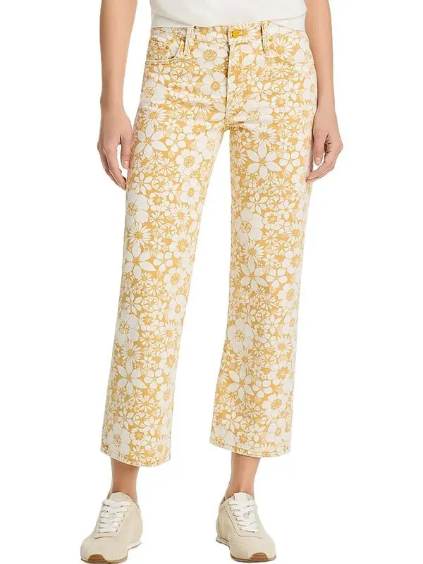 MOTHER The Mid Rise Rambler Zip Ankle Jeans - Floral Notes