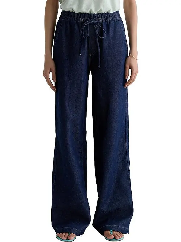 Ag Adria Cinched Low Rise Wide Leg Jeans - Napa