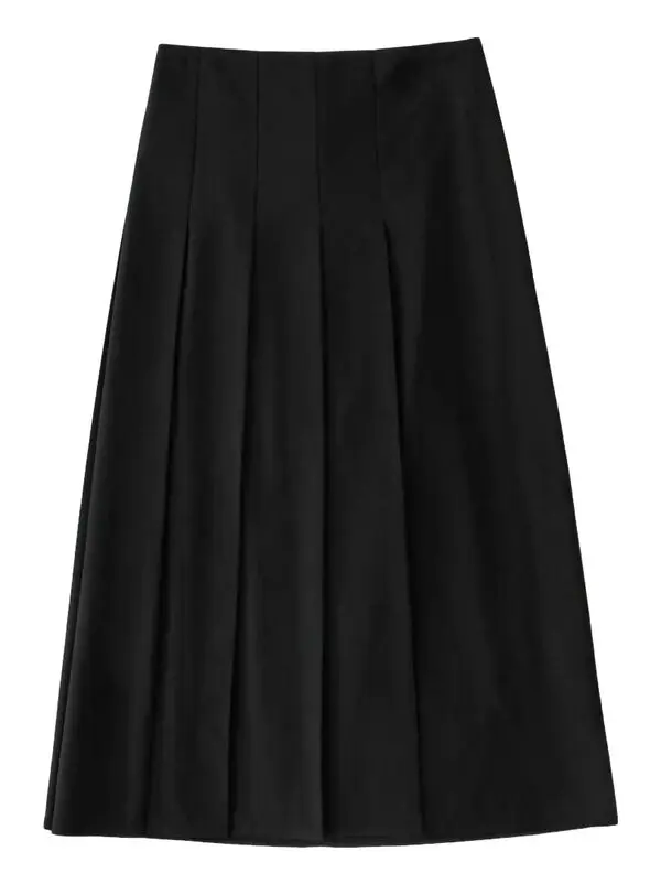 Studio Nicholson Agat Pleated Midi Skirt - Black