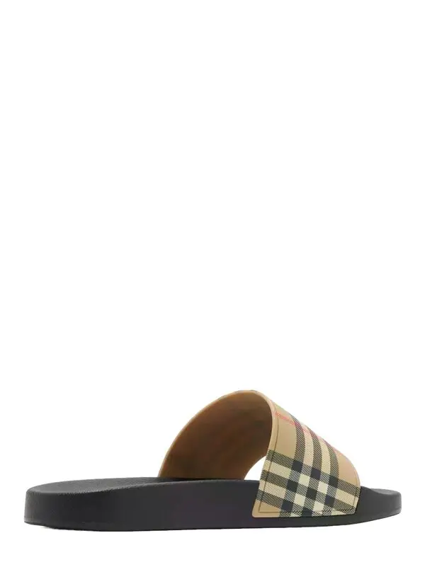 Burberry Check Print Slides - Neutrals