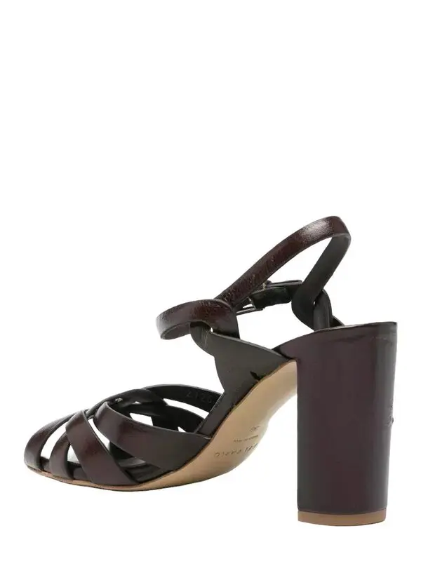 DEL CARLO Atene Interwoven-strap Buckle-fastening Sandals - Brown