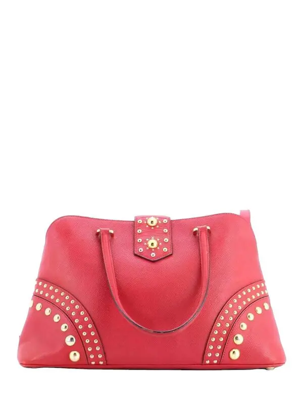 Prada Convertible Turnlock Dome Satchel - Red