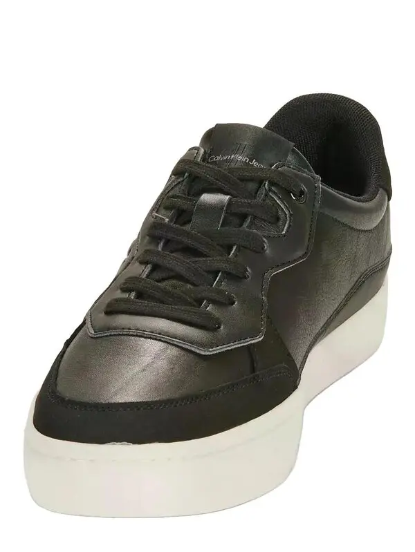 Calvin Klein Grained Texture Panelled Sneakers - Black