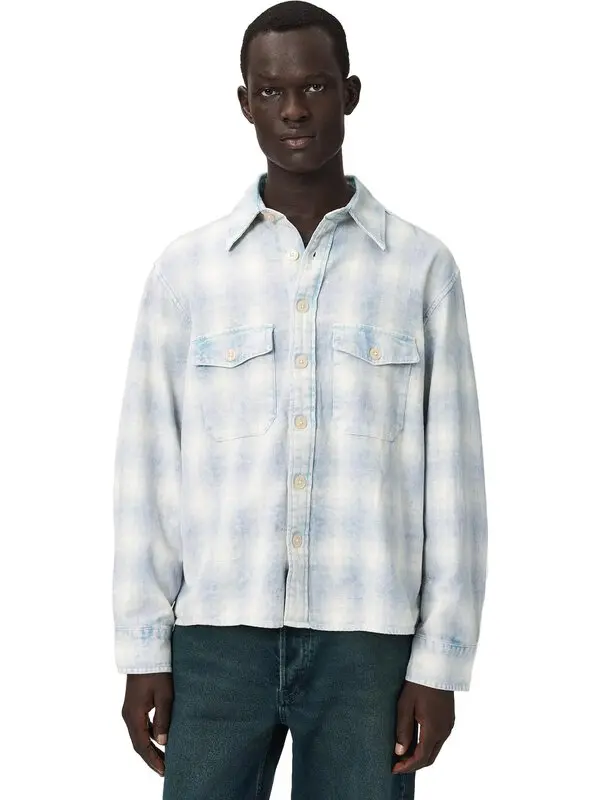 ALLSAINTS Santos Long Sleeve Checked Shirt - Purple