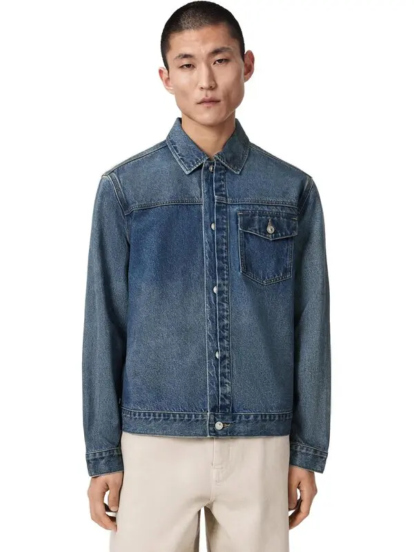 ALLSAINTS Roth Regular Fit Denim Jacket - Blue