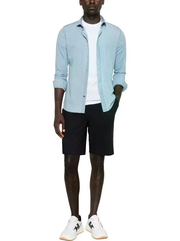 ALLEY DOCKS 963 Pleated Detail Shorts - Blue