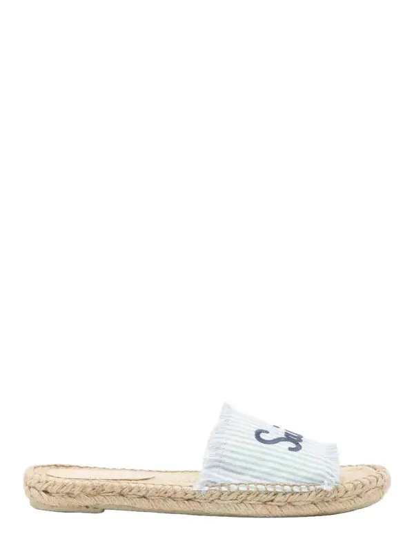 MC2 SAINT BARTH Luz Logo Embroidered Sandals - Blue