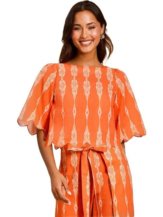Mestiza New York Charlize Scallop Top - Red