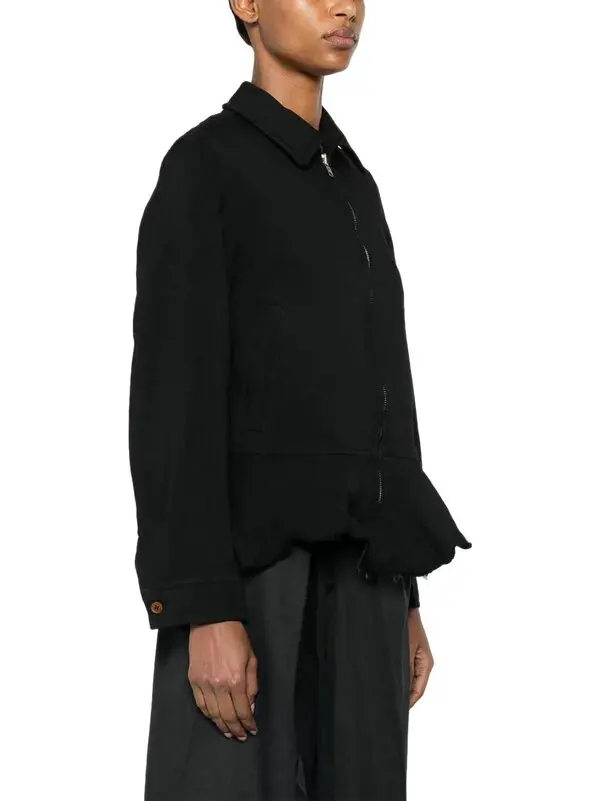 Comme Des Garçons Ruffled Raw-edge Jacket - Black