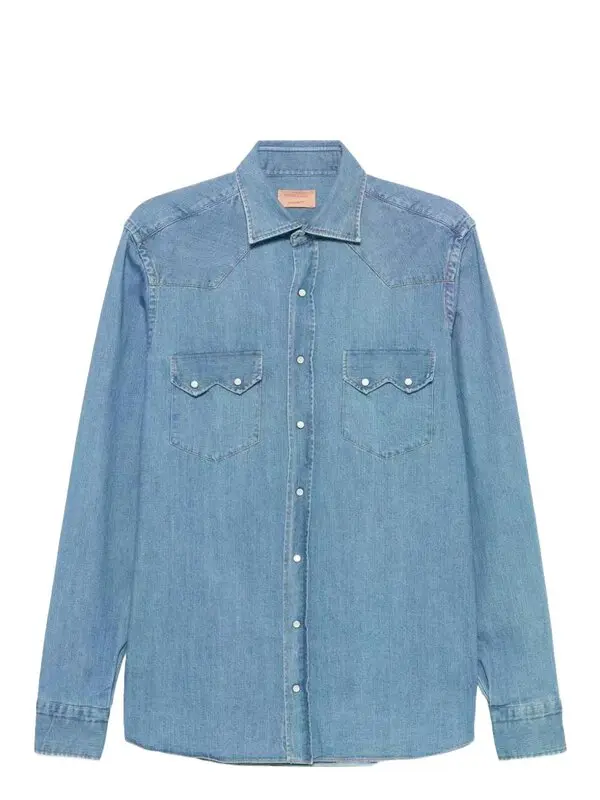 BORRIELLO NAPOLI Button-down Denim Shirt - Blue