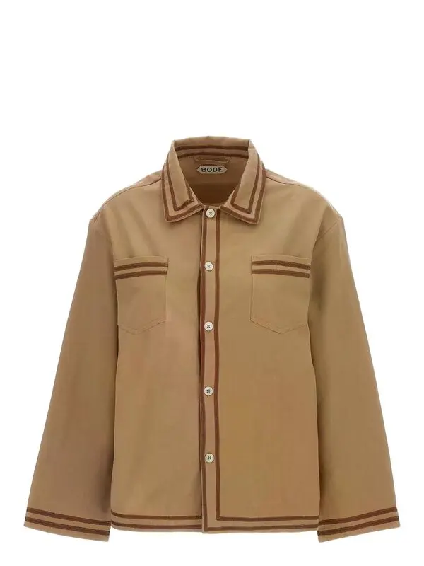 BODE Canteen Contrast-trim Shirt - Brown
