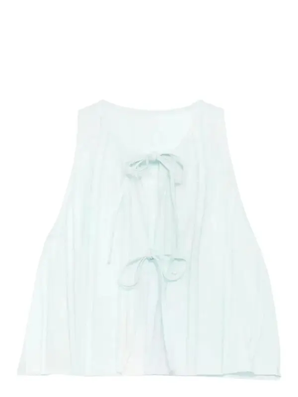 Kiki De Montparnasse Striped Tie-front Top - Blue
