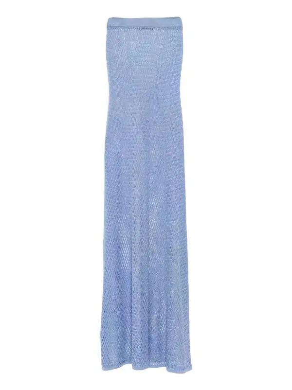 Kiki De Montparnasse Silk Crochet Maxi Skirt - Blue