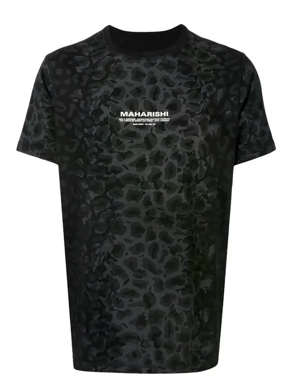 MAHARISHI Logo-print Organic-cotton T-shirt - Black