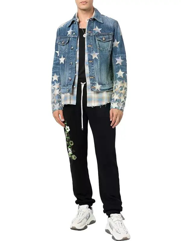 Amiri Printed Denim Jacket - Blue