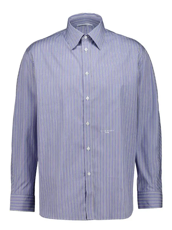 Givenchy Navy Stripe Cotton Button-up Shirt - Blue