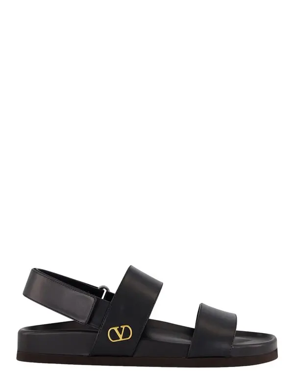 Valentino Garavani Studshield Leather Sandals - Black