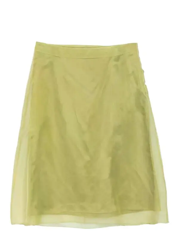 AMI Paris Sheer Layered Midi Skirt - Green