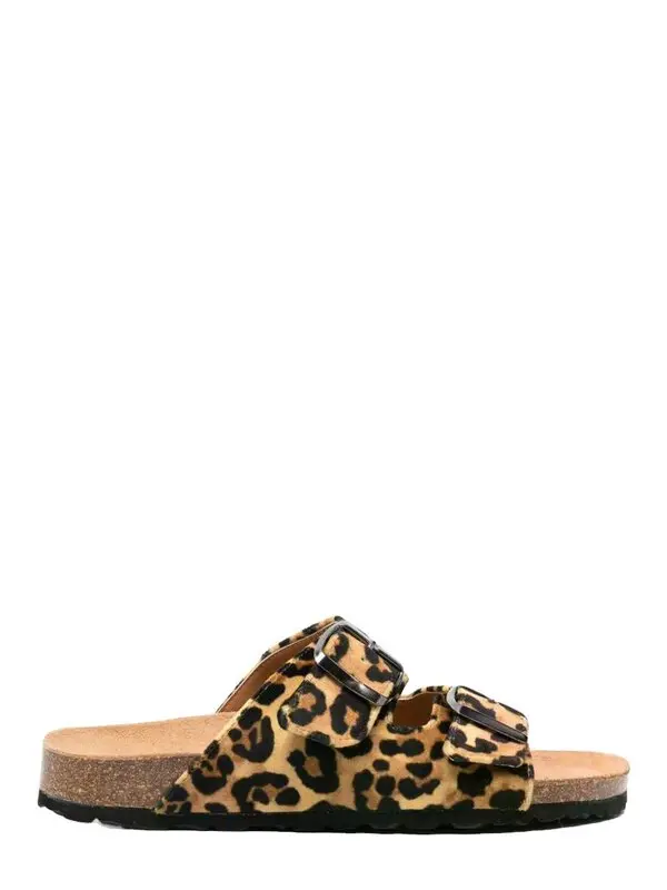 MC2 SAINT BARTH Leopard Print Sandals - Brown