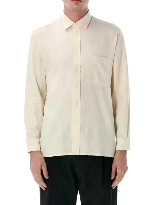 SALVATORE PICCOLO Tahiti Chest-pocket Long-sleeve Shirt - Neutrals