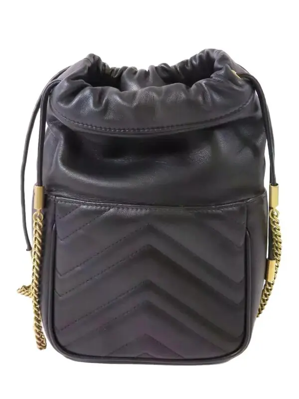 Gucci Gg Marmont Matelassé Bucket Bag - Black